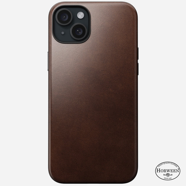 NOMAD® Open Box // Modern Leather Case - iPhone 15 Plus | Rustic Brown ...